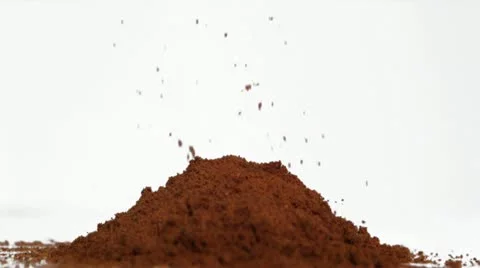 Coffee powder falling in super slow moti... | Stock Video | Pond5