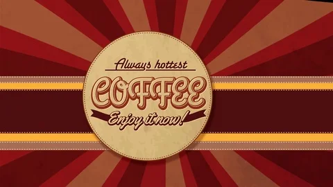 Coffee retro label animation | Stock Video | Pond5