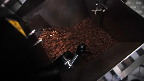 Coffee roaster machine mixing aroma bean... | Stock Video | Pond5