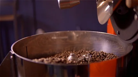 Coffee roaster .VAT for roasting coffee ... | Stock Video | Pond5