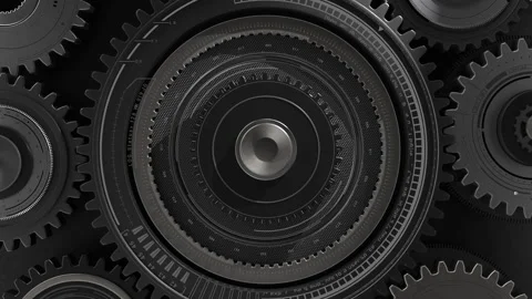 Cog wheel HUD Futuristic Sci Fi gears in... | Stock Video | Pond5