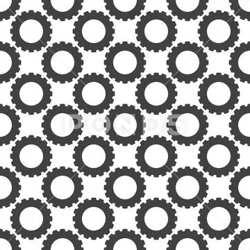 Cog Wheels Seamless vector geometric pattern Illustration #146004416