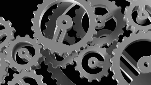 Cog wheels turning together - isolated w... | Stock Video | Pond5