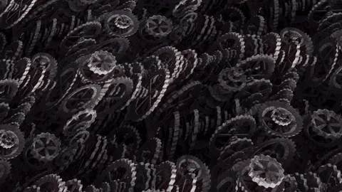 COGS and GEARS Flyover, IRON. Fly over a... | Stock Video | Pond5