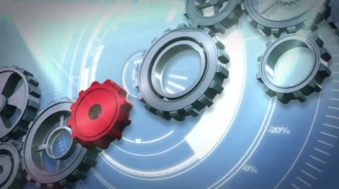 Cogs and wheels turning against interfac... | Stock Video | Pond5