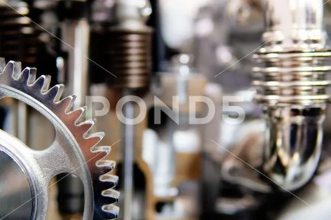 Cogs, Gears and Wheels Inside Truck Diesel Engine Stock Photo #89569260