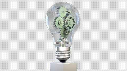 Cogs rotating inside of a light bulb, se... | Stock Video | Pond5