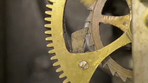Cogwheels inside an old pendulum clock. ... | Stock Video | Pond5