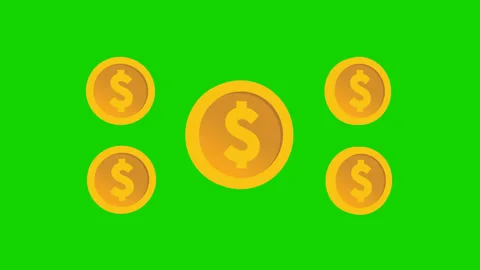 Coin Animation and rotating on green scr... | Stock Video | Pond5