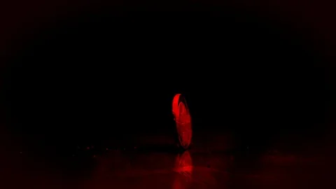 Coin spinning with red light on black ba... | Stock Video | Pond5