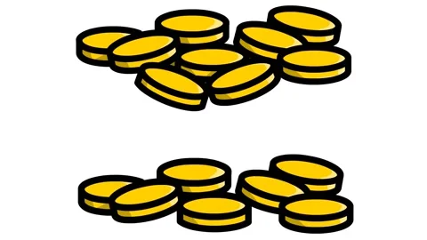 Coins stack sketch and 2d animation | Stock Video | Pond5