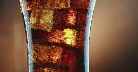 Cola with ice. Extreme close up of Cola ... | Stock Video | Pond5
