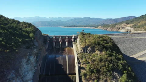 Colbun Dam built to create an reservoir ... | Stock Video | Pond5