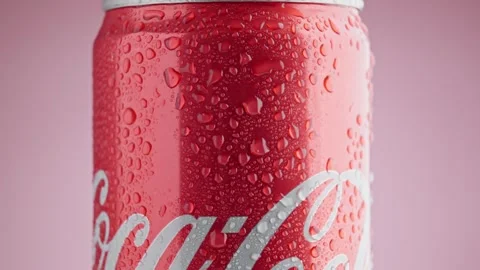 Cold Coca Cola drink on pink background.... | Stock Video | Pond5