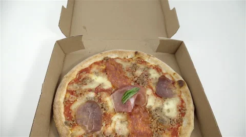 Cold pizza in a box. 4K UHD | Stock Video | Pond5