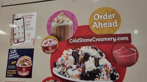 Cold Stone Creamery Ice Cream Signage | Stock Video | Pond5