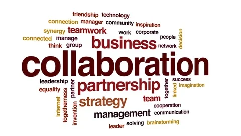 Collaboration animated word cloud, text ... | Stock Video | Pond5