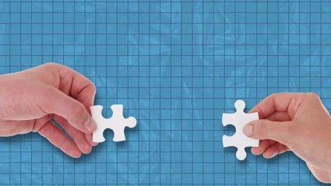 Collage Animation 2 Hand Holding Puzzle ... | Stock Video | Pond5