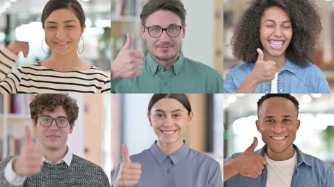 Collage of Multiple Race People Showing ... | Stock Video | Pond5