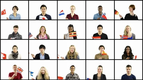 Collage of Multiple young people waving ... | Stock Video | Pond5