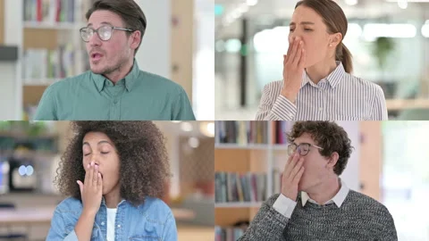 Group Of People Yawning