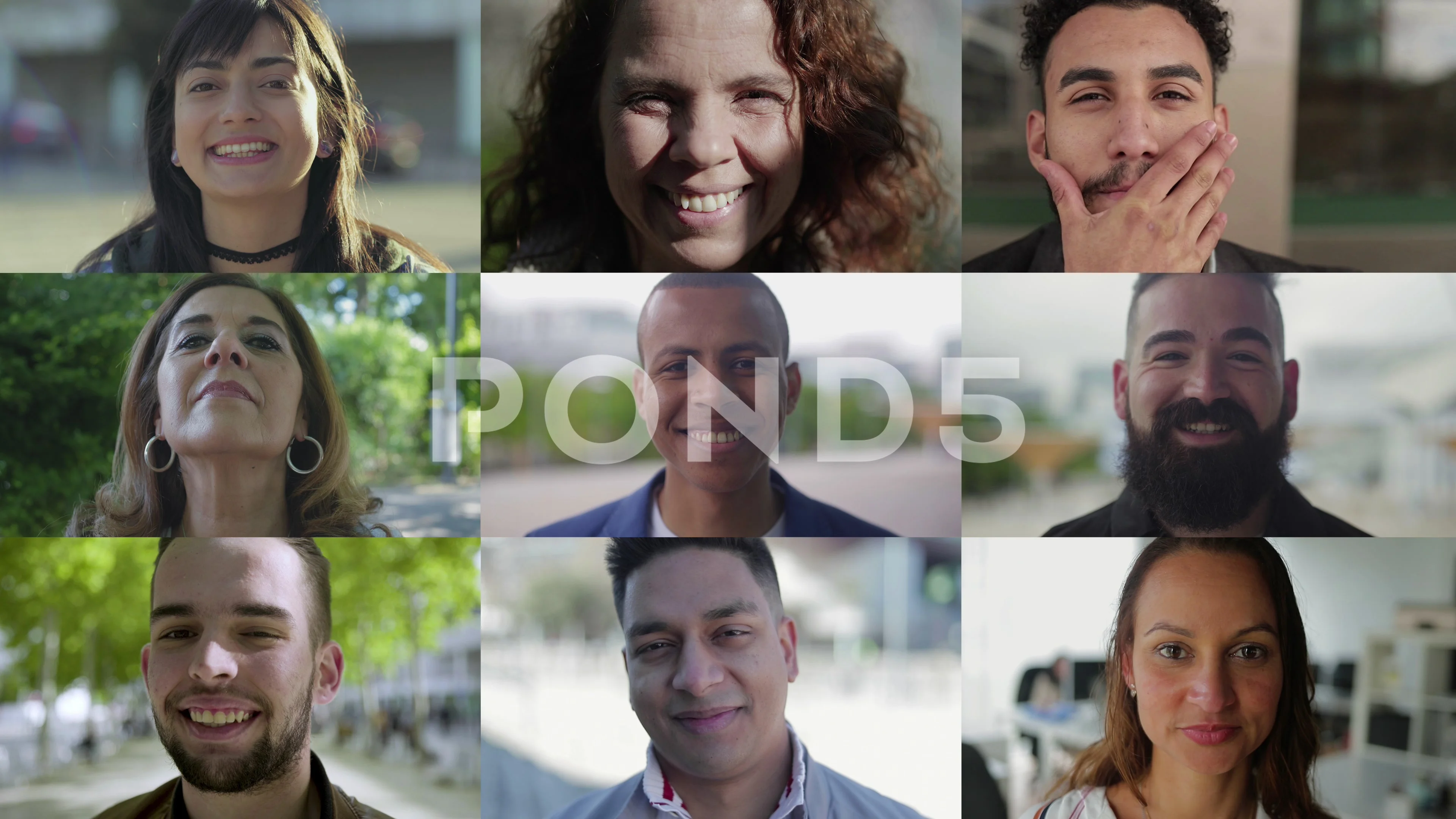 Happy Human Faces Collage