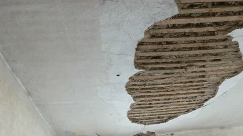 Collapsed old clay roof ceiling in a vin... | Stock Video | Pond5