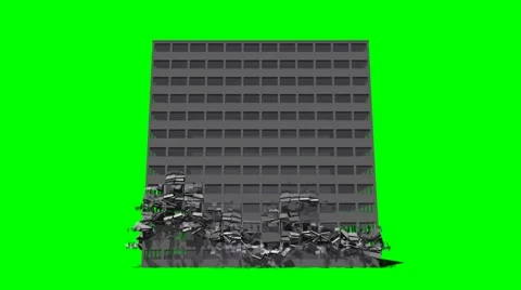 Collapsing Modern Building 2 (Green Scre... | Stock Video | Pond5