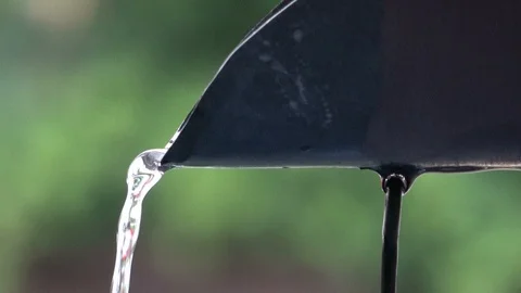 Collecting rainwater from the rain gutte... | Stock Video | Pond5