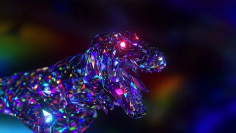 Collection of diamond animals. Roaring d... | Stock Video | Pond5