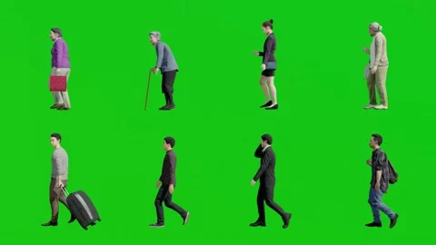 Collection Side View of Walking People 3... | Stock Video | Pond5