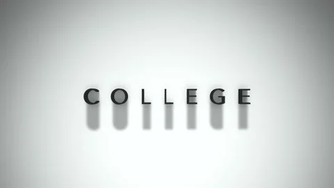 college 3D title animation matte black t... | Stock Video | Pond5