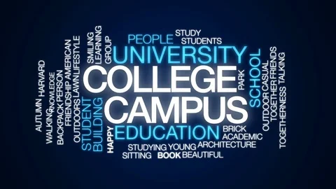 College campus animated word cloud, text... | Stock Video | Pond5