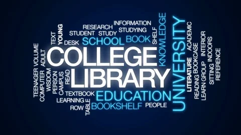 College library animated word cloud, tex... | Stock Video | Pond5
