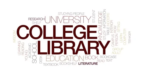 College library animated word cloud, tex... | Stock Video | Pond5