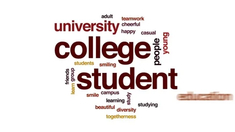 College student animated word cloud, tex... | Stock Video | Pond5