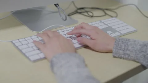 College Student Typing on a Keyboard in ... | Stock Video | Pond5