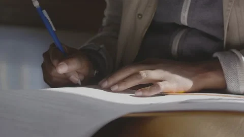 College Student's Hands Writing on Paper... | Stock Video | Pond5