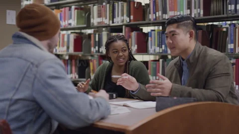 College Students Work At Table In Librar... | Stock Video | Pond5