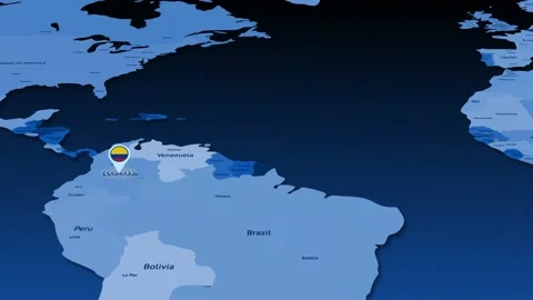 Colombia flag icon GPS location tracking... | Stock Video | Pond5