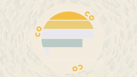 Colombia logo intro. Badge with the circ... | Stock Video | Pond5