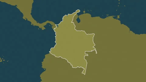 Colombia map - solid. Border. Pattern. L... | Stock Video | Pond5