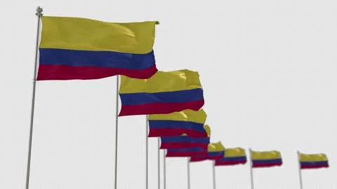Colombia Row Of Flags Animation Include ... | Stock Video | Pond5