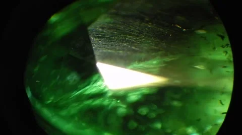 Colombian emerald under microscope, magn... | Stock Video | Pond5