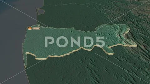 Colombo, Sri Lanka. Topographic relief map with surface waters: Royalty ...