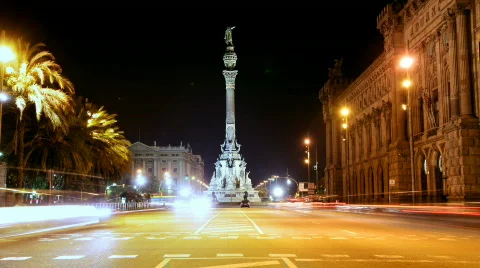 colon monument landmark iconic city barc... | Stock Video | Pond5