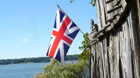 Colonial Flag Stock Footage ~ Royalty Free Stock Videos | Pond5