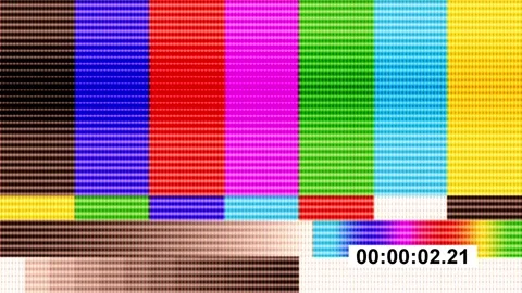 Color bars static noise TV bad signal | Stock Video | Pond5
