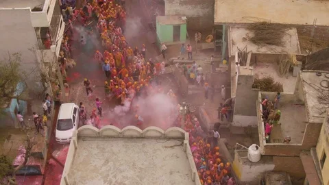 Color battle at the holi festival in Ind... | Stock Video | Pond5