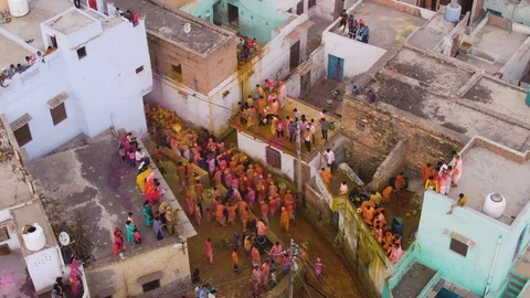 Color battle at the holi festival in Ind... | Stock Video | Pond5